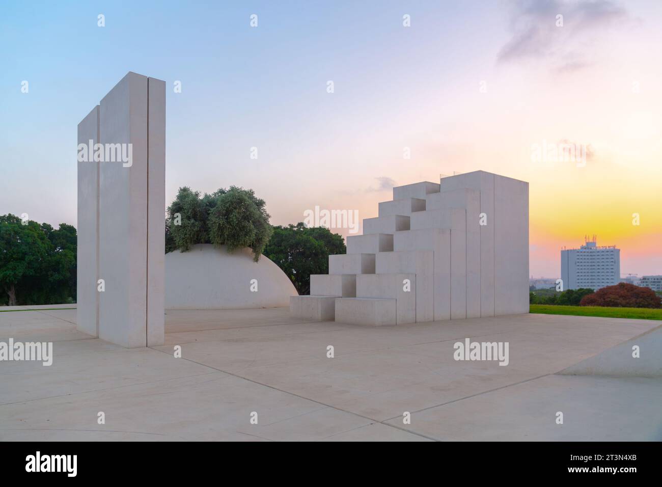 Tel Aviv, Israel - OCT 24, 2023 - Edith Wolfson Park, topped by the ...