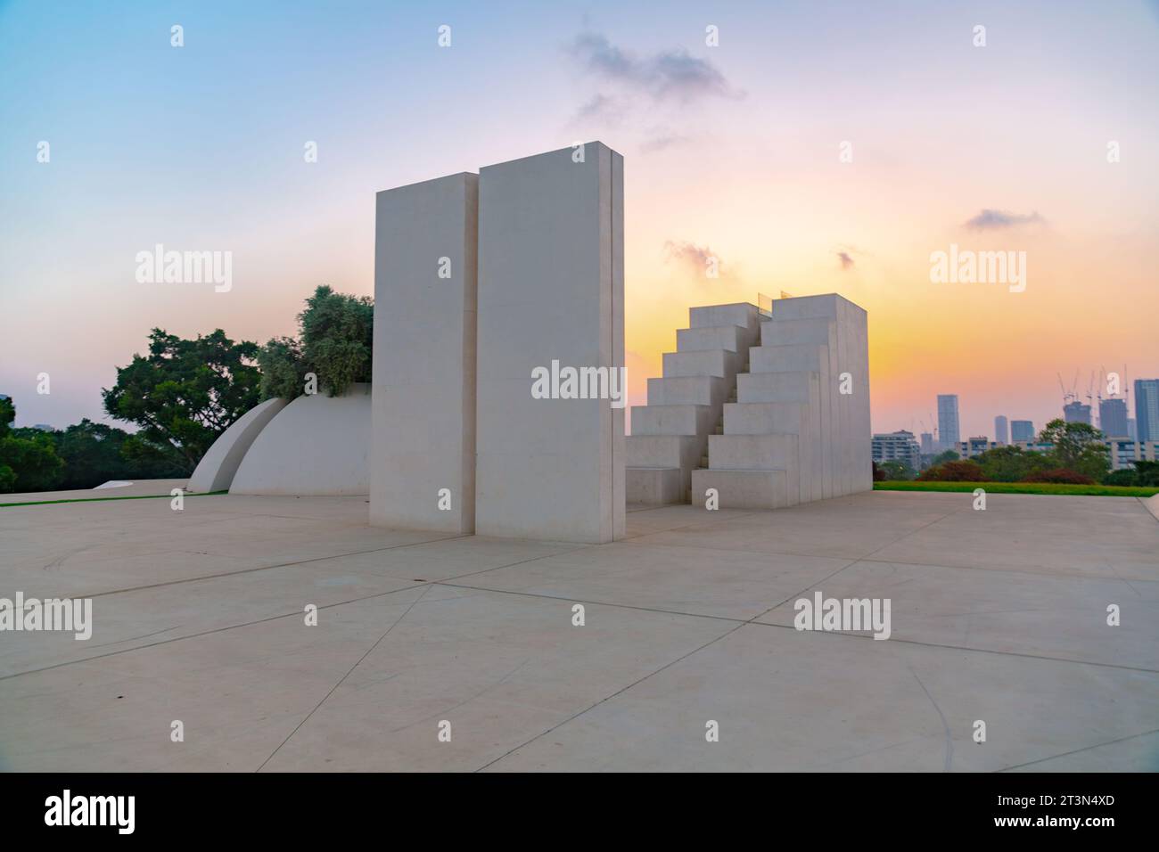 Tel Aviv, Israel - OCT 24, 2023 - Edith Wolfson Park, topped by the ...