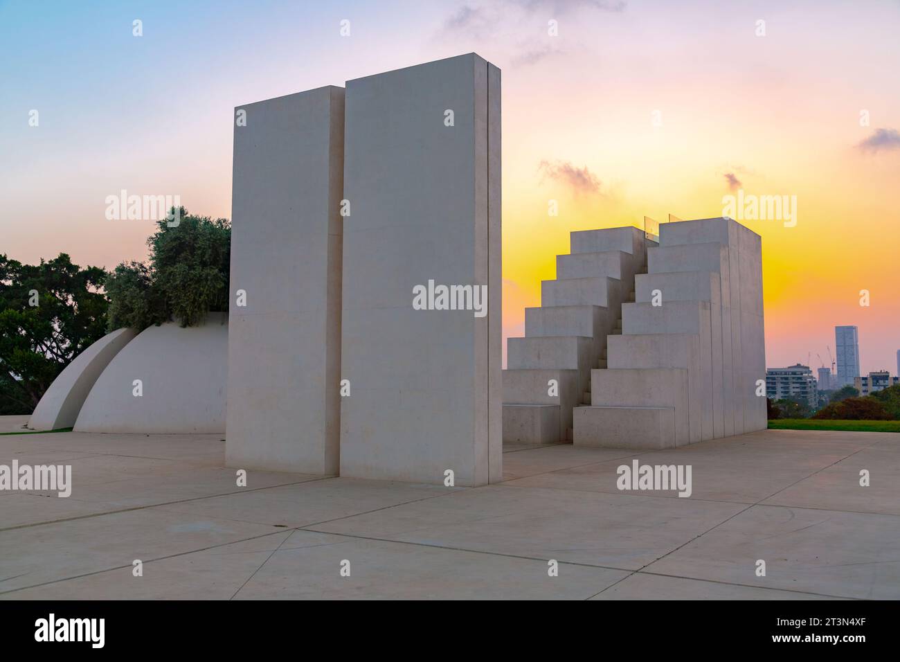 Tel Aviv, Israel - OCT 24, 2023 - Edith Wolfson Park, topped by the ...