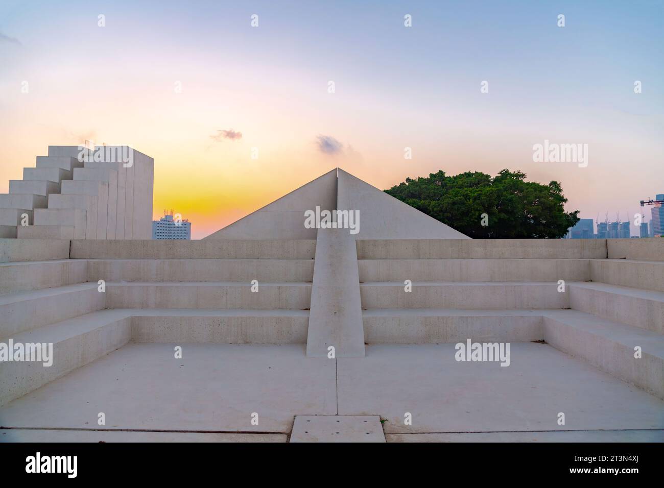 Tel Aviv, Israel - OCT 24, 2023 - Edith Wolfson Park, topped by the ...
