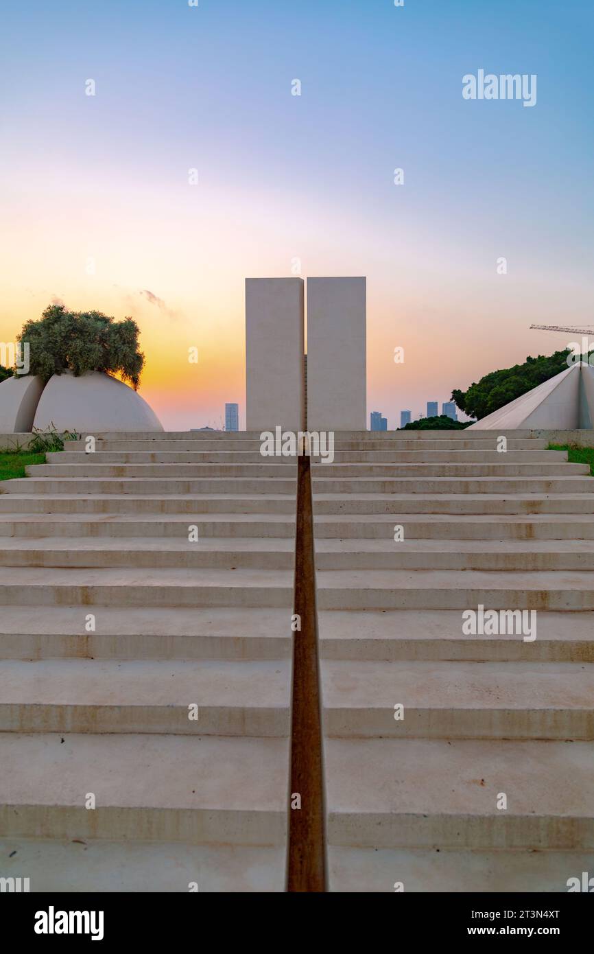 Tel Aviv, Israel - OCT 24, 2023 - Edith Wolfson Park, topped by the ...