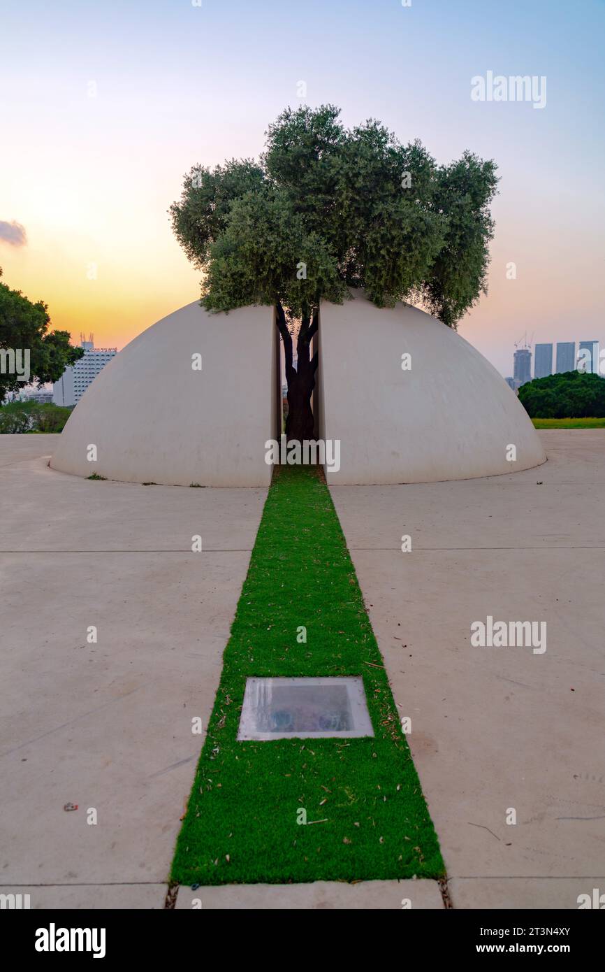 Tel Aviv, Israel - OCT 24, 2023 - Edith Wolfson Park, topped by the ...