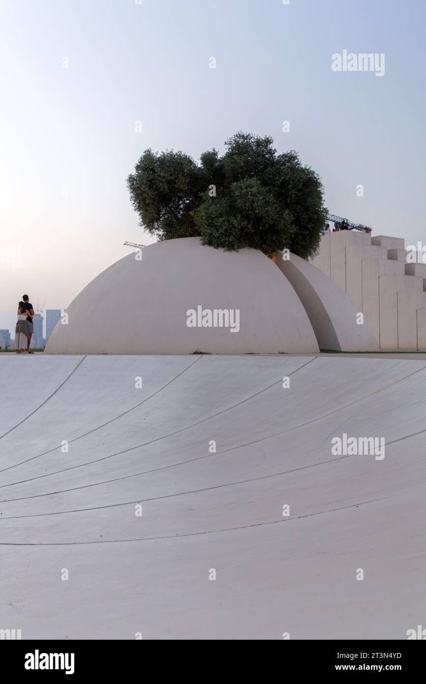 Tel Aviv, Israel - OCT 24, 2023 - Edith Wolfson Park, topped by the ...