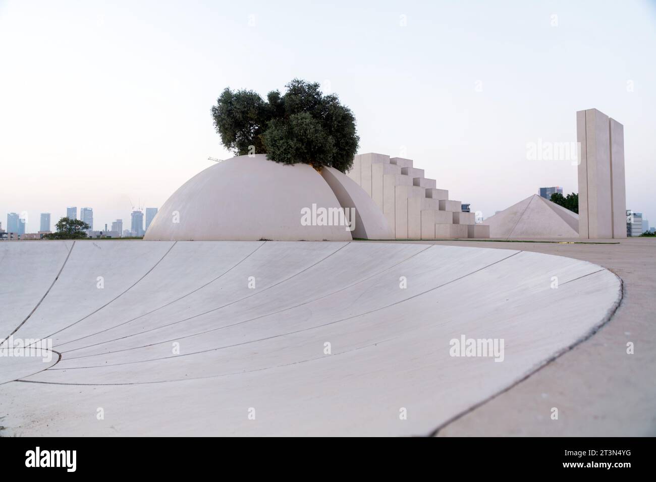 Tel Aviv, Israel - OCT 24, 2023 - Edith Wolfson Park, topped by the ...