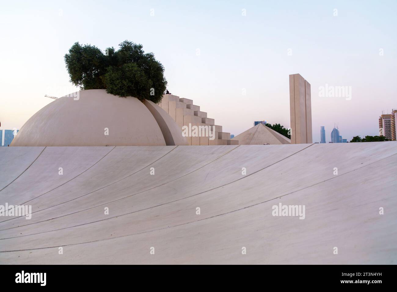 Tel Aviv, Israel - OCT 24, 2023 - Edith Wolfson Park, topped by the ...