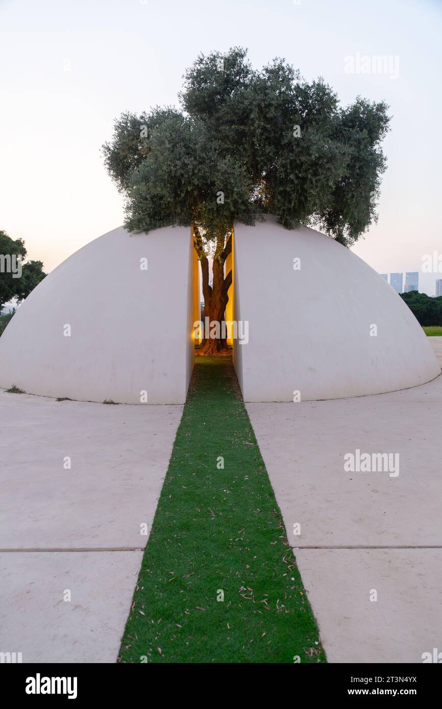 Tel Aviv, Israel - OCT 24, 2023 - Edith Wolfson Park, topped by the ...