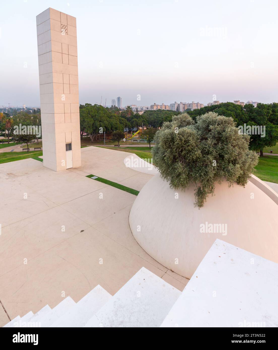 Tel Aviv, Israel - OCT 24, 2023 - Edith Wolfson Park, topped by the ...