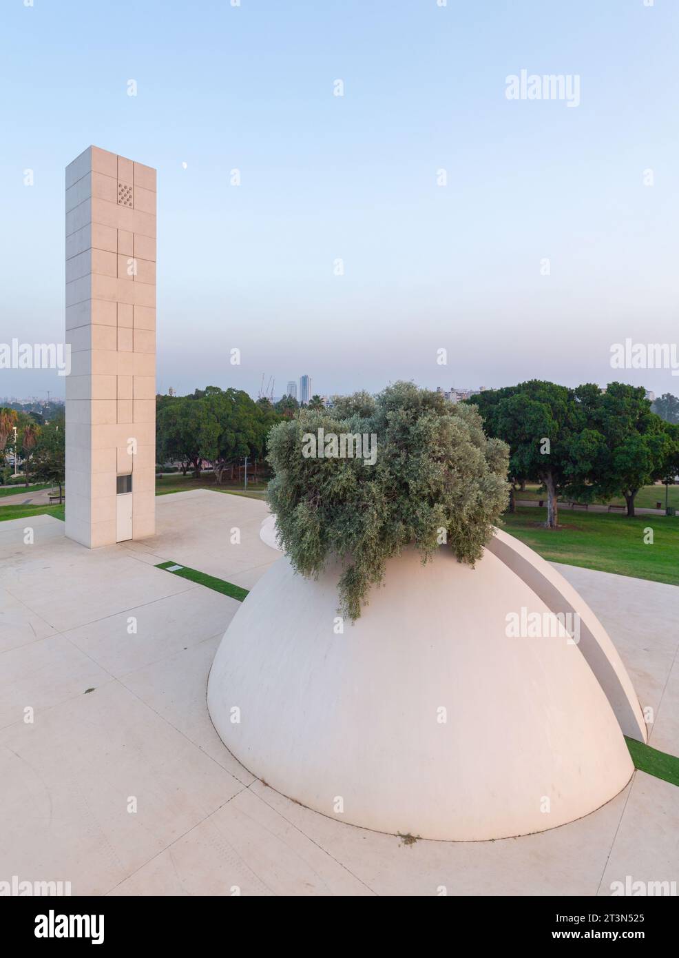 Tel Aviv, Israel - OCT 24, 2023 - Edith Wolfson Park, topped by the ...
