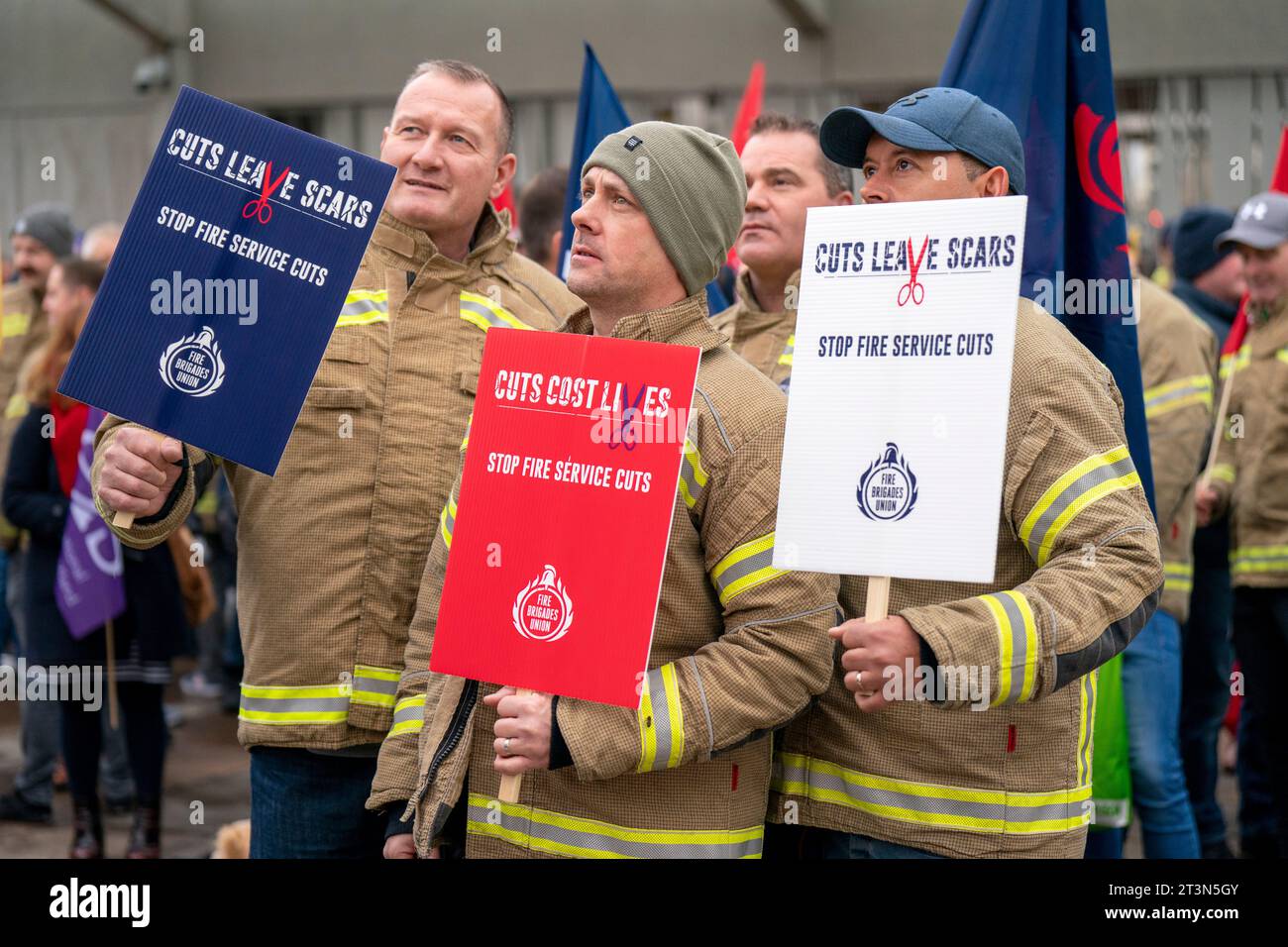 Firefighters from the Fire Brigades Union (FBU) take part in the Cuts ...