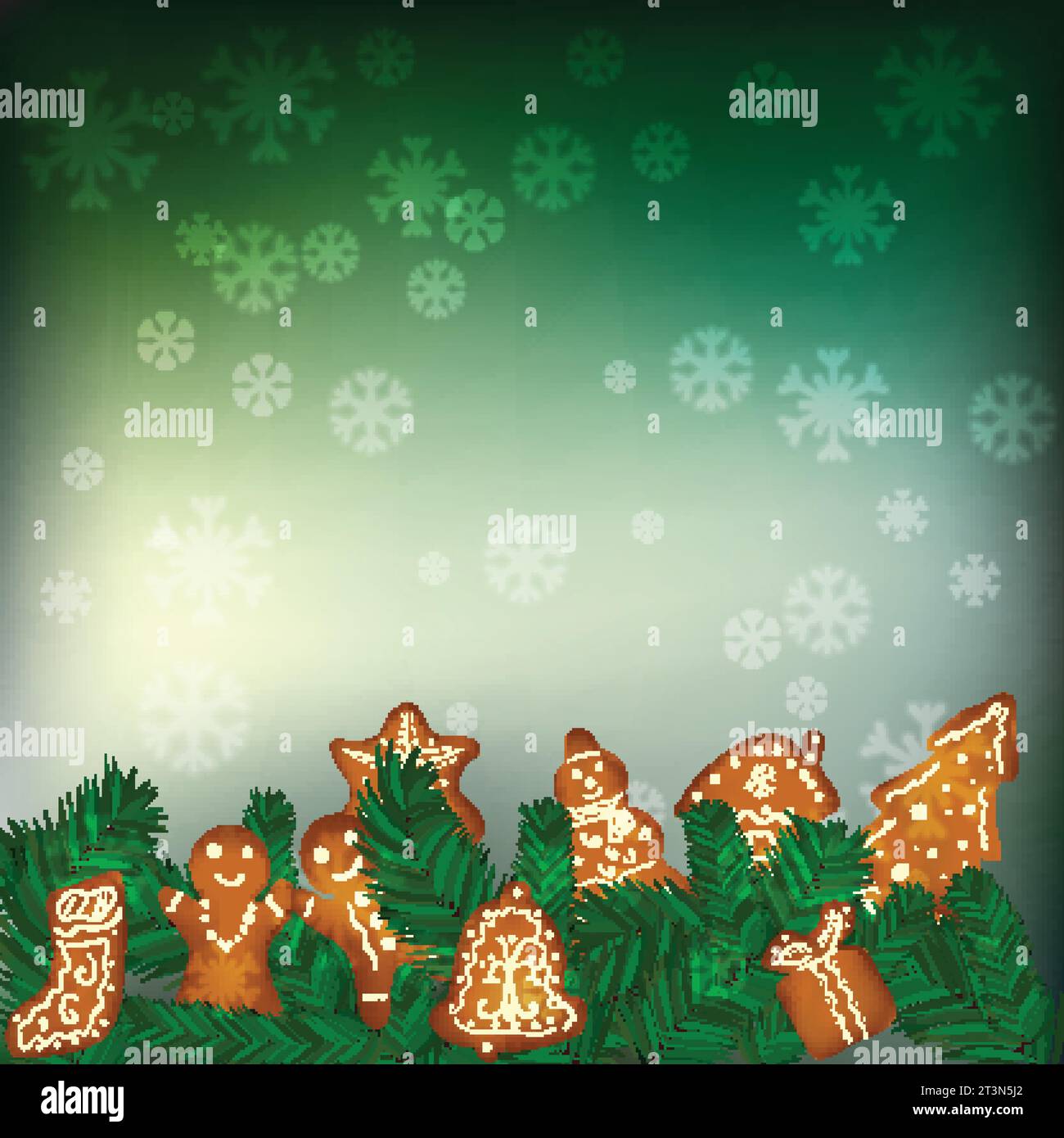Christmas background with gingerbreads Royalty Free Vector Stock Vector ...