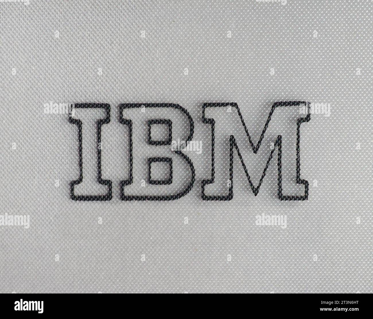 NEW YORK, USA - SEPTEMBER 22, 2023: IBM logo vintage version pre 1972 ...