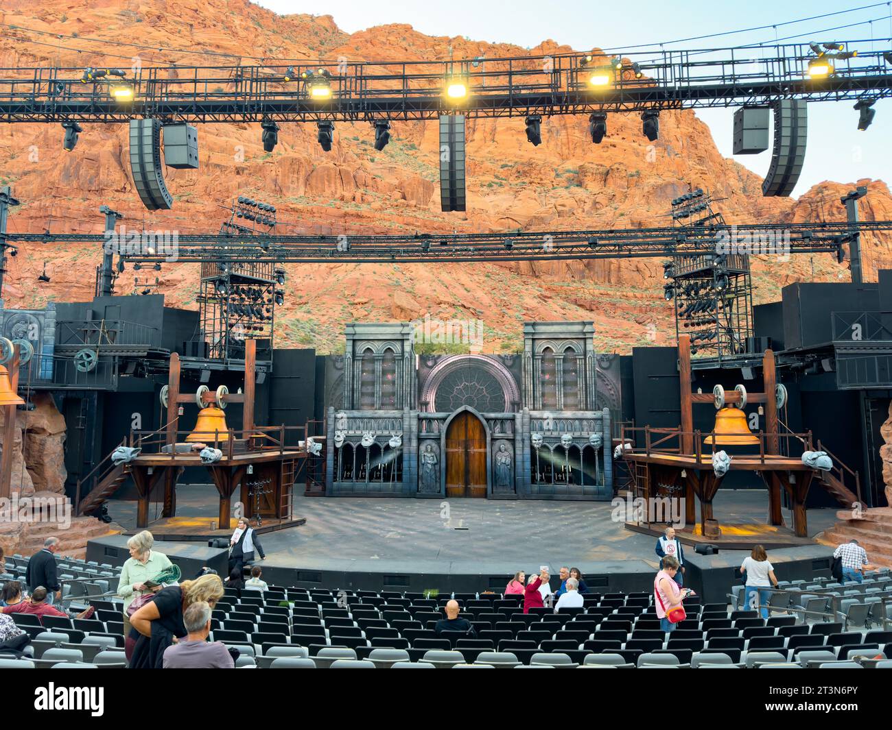 Stage set for the Hunchback of Notre Dame prior to the performance in ...