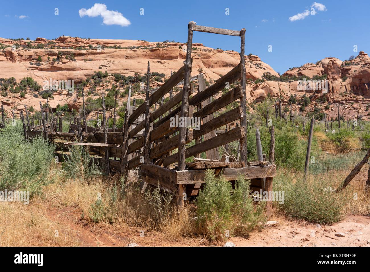 An old livestock loading chute on a former cattle ranch in southeastern ...