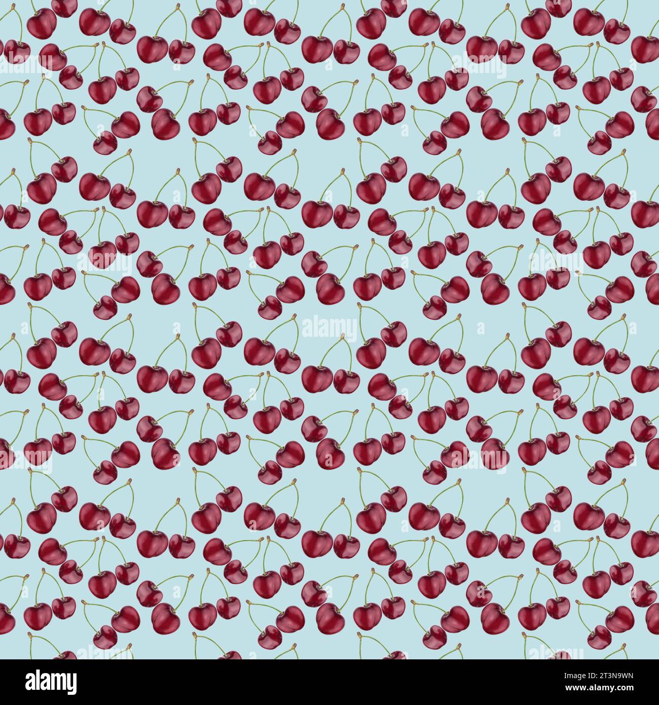 Illustration realism seamless pattern berry burgundy cherry on a light ...