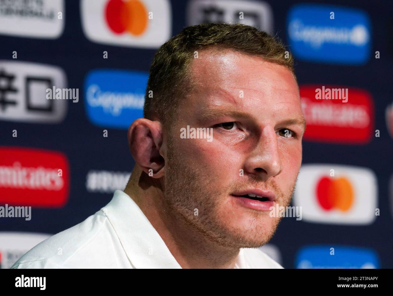 England's Sam Underhill during a press conference at the Stade de ...