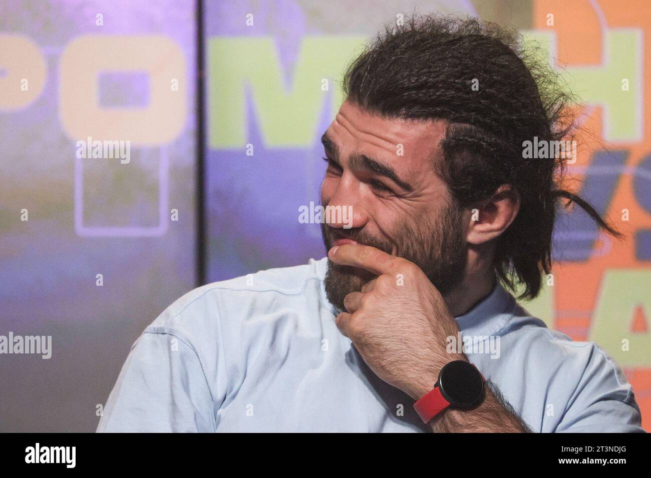 25.10.2023. Russia. Moscow. Yuri Ryaboy, a Russian fighter, at a press ...