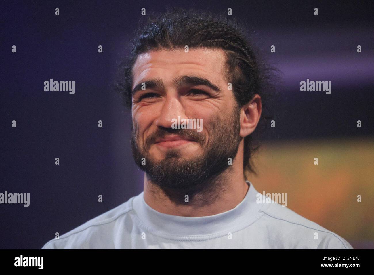 25.10.2023. Russia. Moscow. Yuri Ryaboy, a Russian fighter, at a press ...