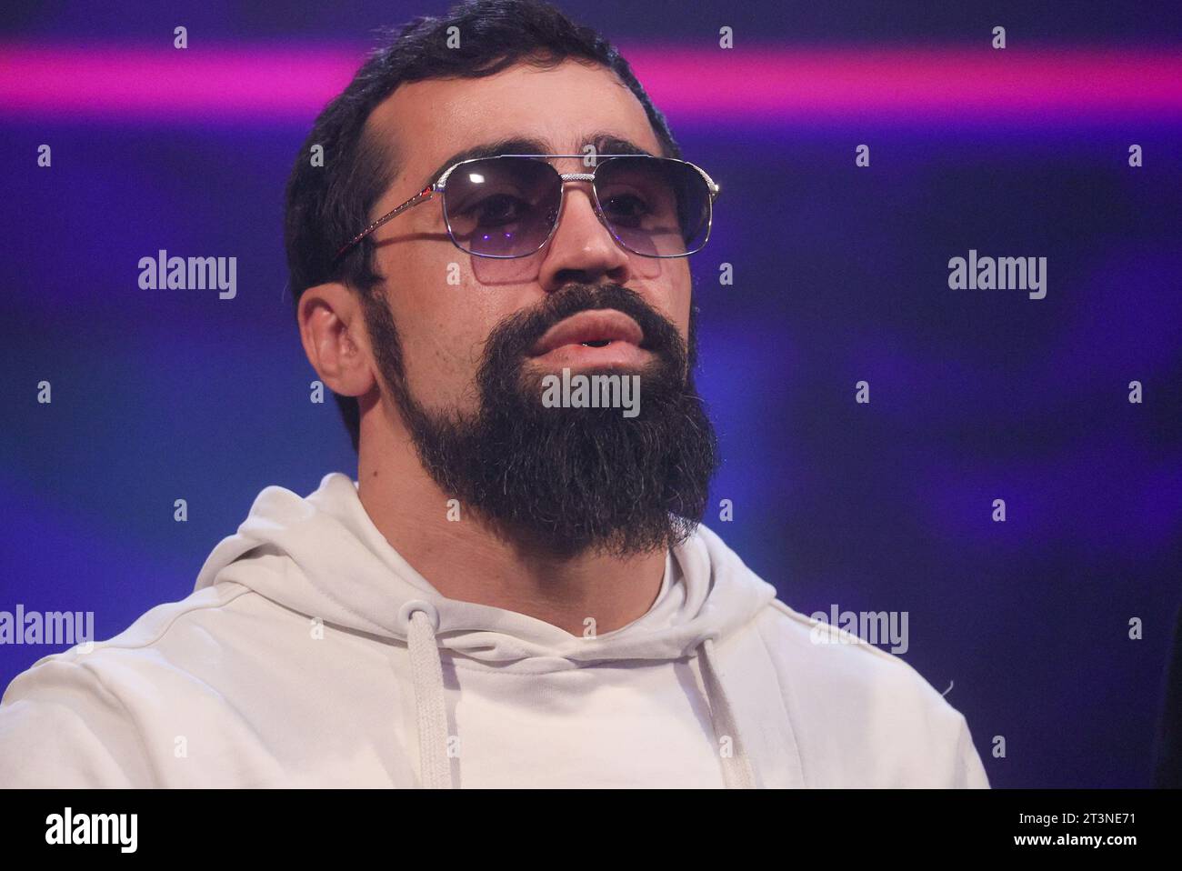 25.10.2023. Russia. Moscow. Shamil Galimov, Russian boxer, at a press ...