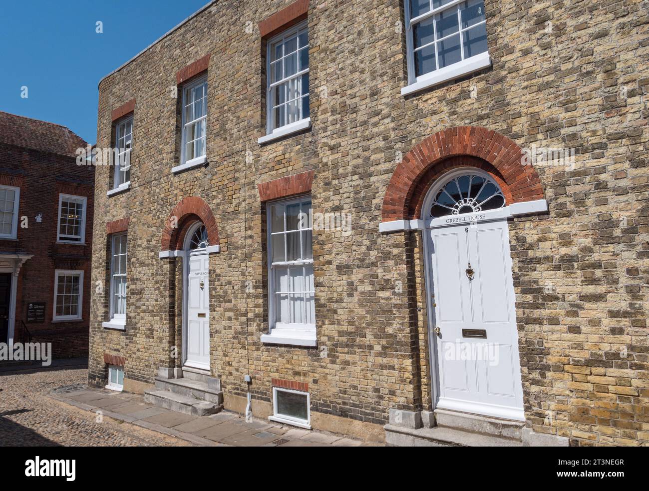 Temple House (left) and Grebell House on West Street in Rye, East ...