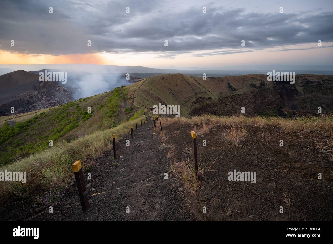 Travel destination in Masaya National park Nicaragua. Hiking path on ...