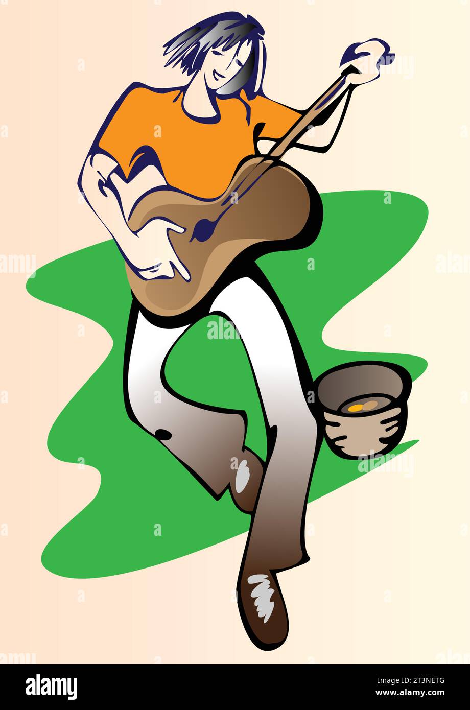 Guitar busker Stock Vector Images - Alamy