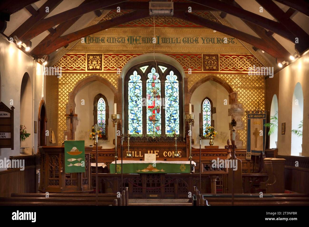 Interior of Kirk Maughold Church, Maughold, Isle of Man Stock Photo - Alamy