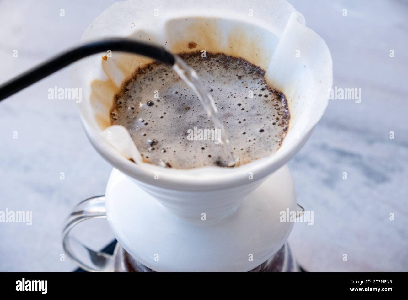 brewing coffee with the v60 method Stock Photo - Alamy