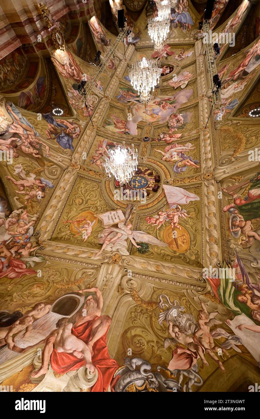 Vienna, Austria. Ceiling fresco in the Palais Niederösterreich ...