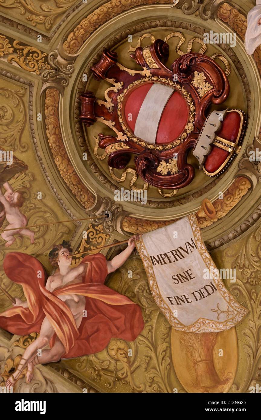 Vienna, Austria. Ceiling fresco in the Palais Niederösterreich ...