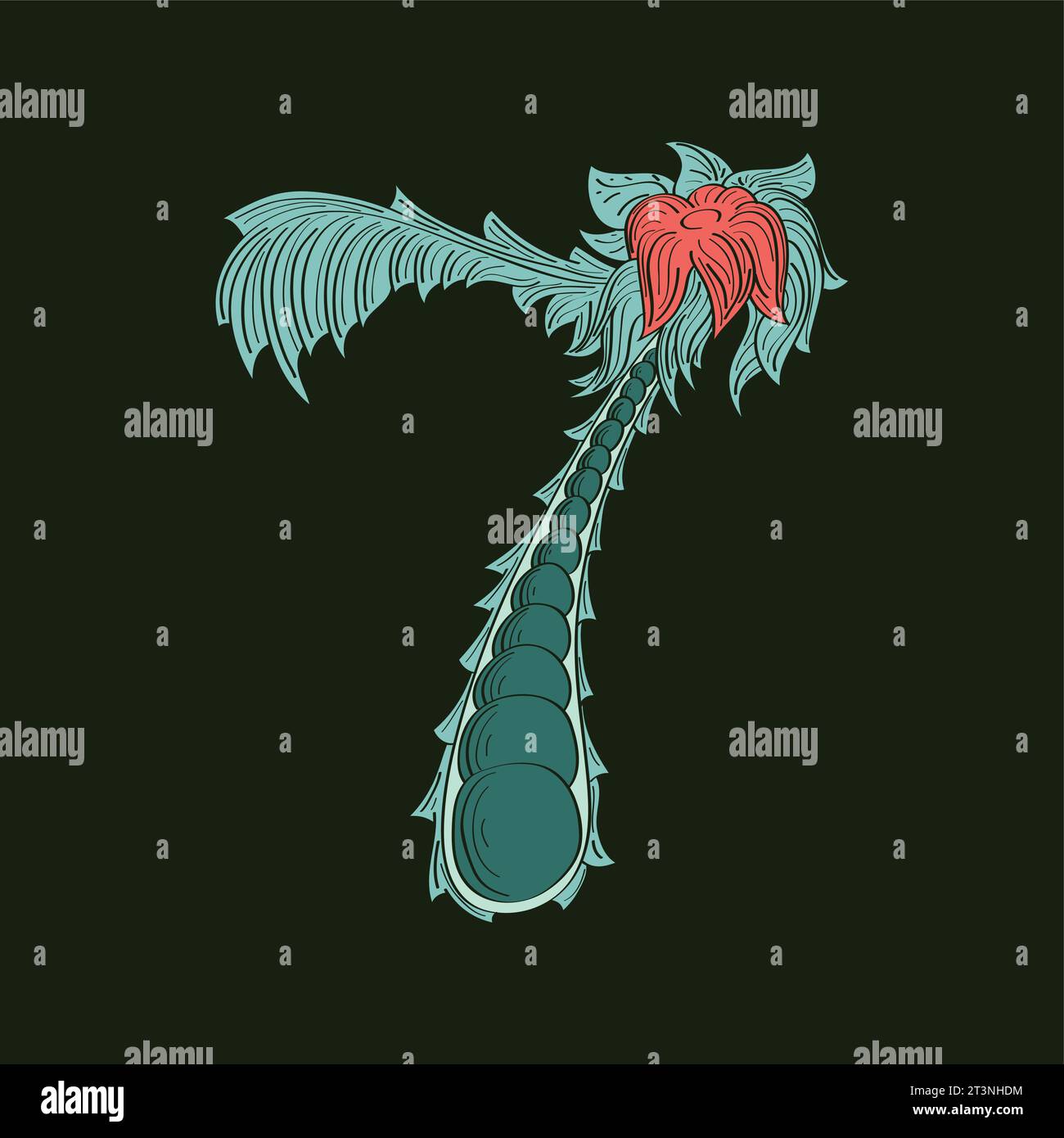 Abstract number 7 logo icon in blue tropical Vector Image Stock Vector ...