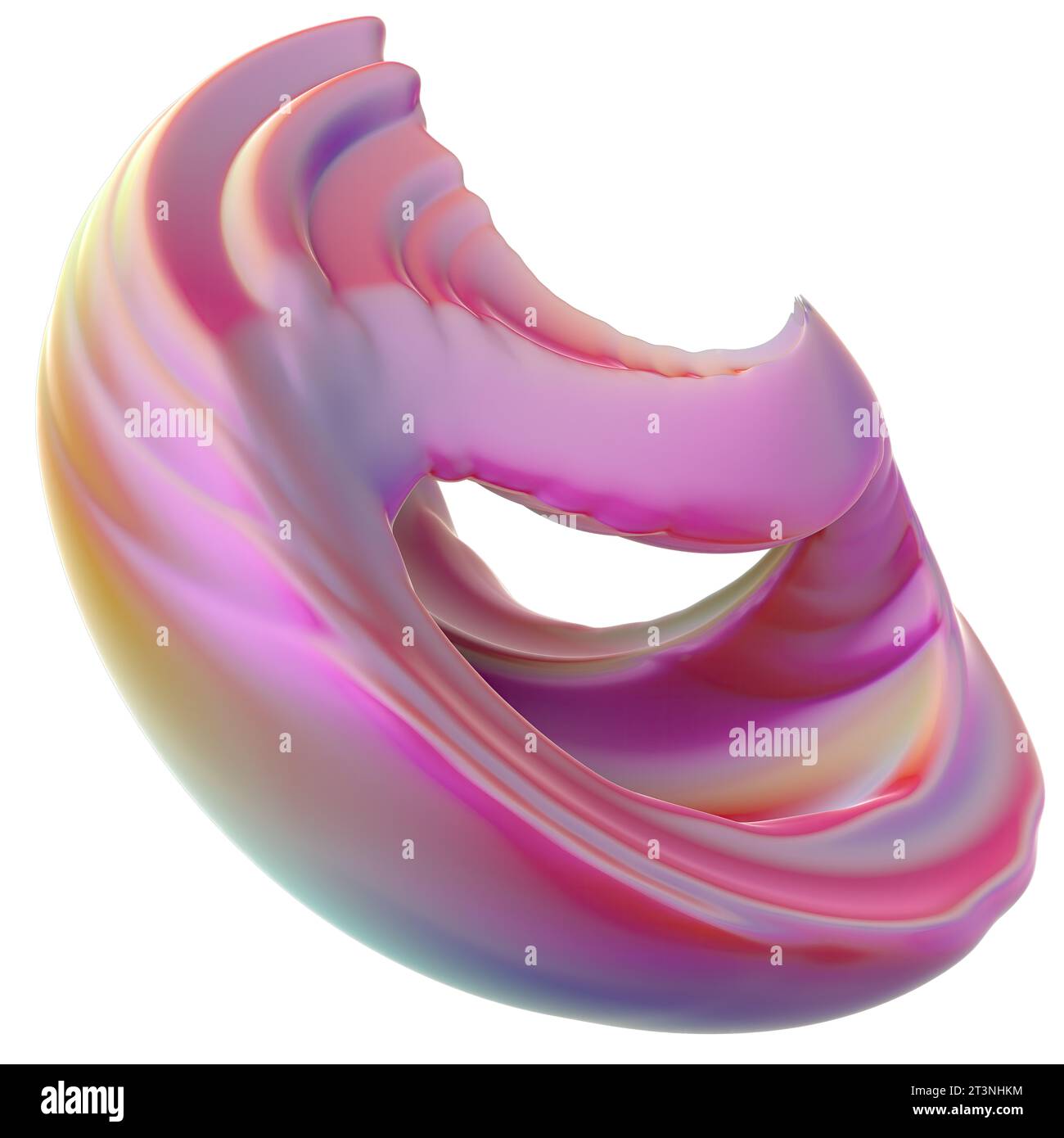 Isolated Hemisphere Twisted Geometry Pink Elegant Modern 3D Rendering ...