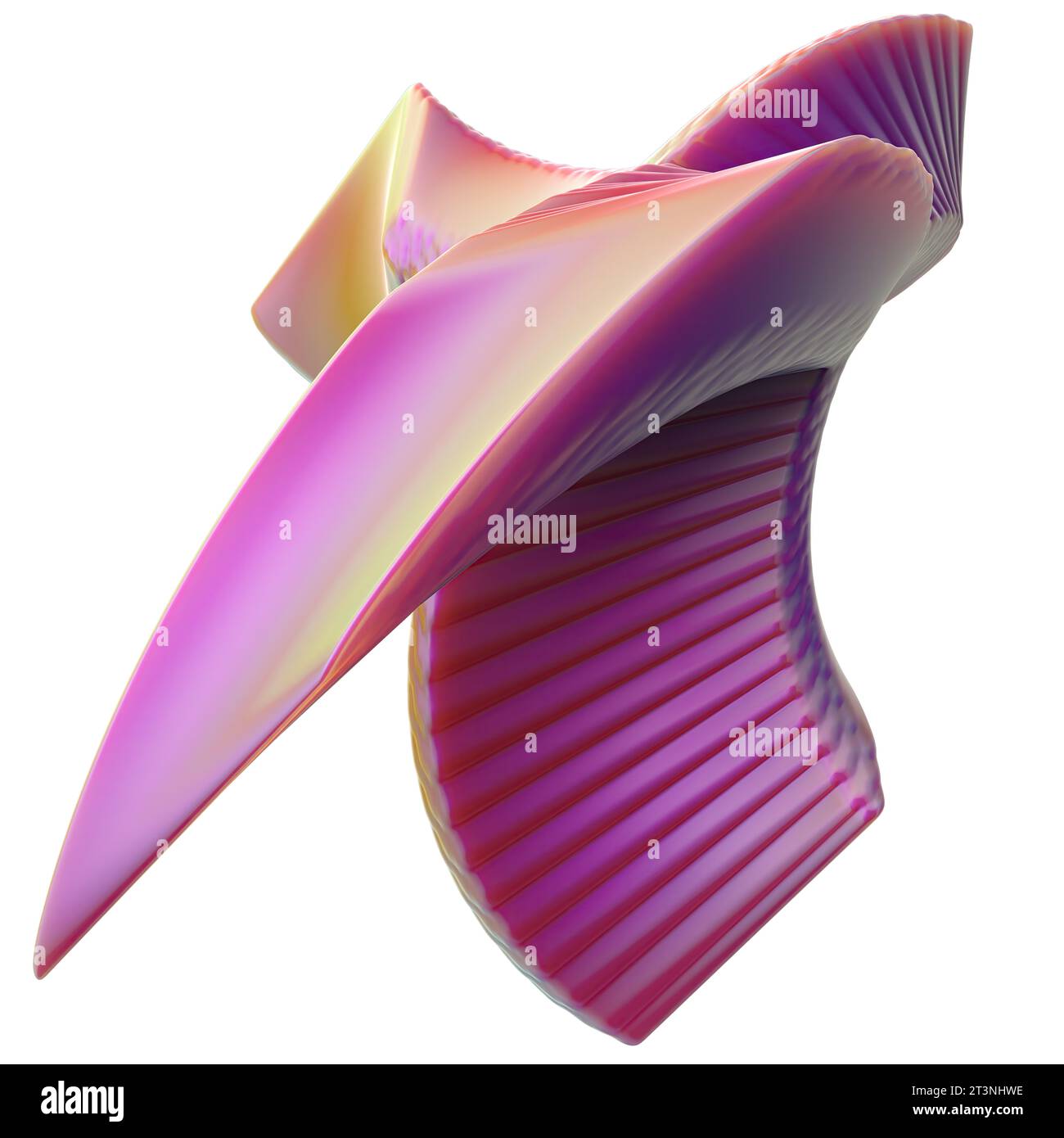 Isolated Sharp Twisted Geometry Pink Elegant Modern 3D Rendering Image ...