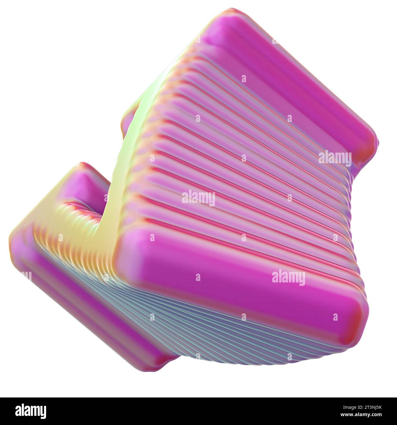 Isolated bellows twisted contemporary art object Pink Elegant Modern 3D ...