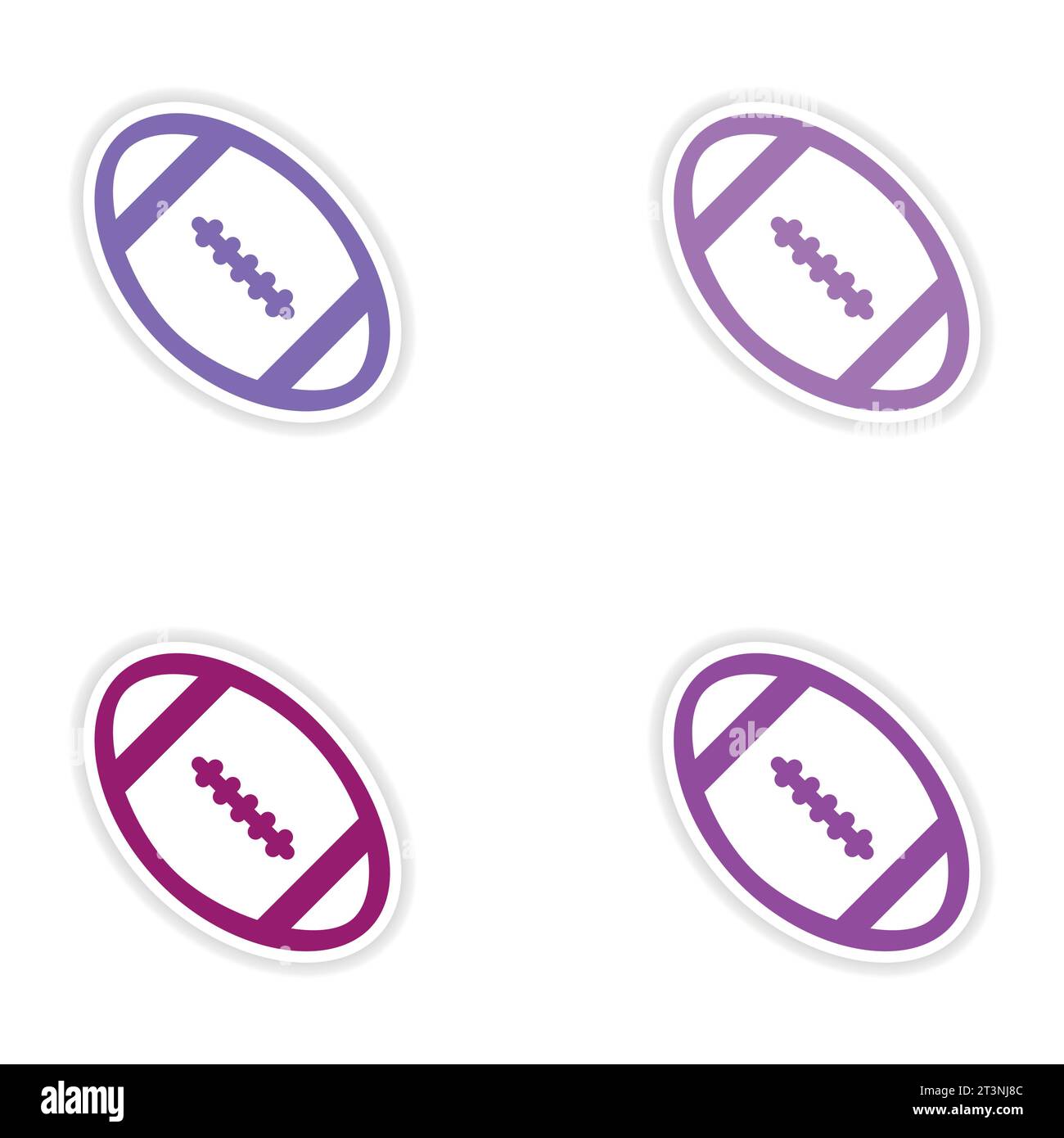Set of stickers rugby ball on white background Vector Image Stock ...