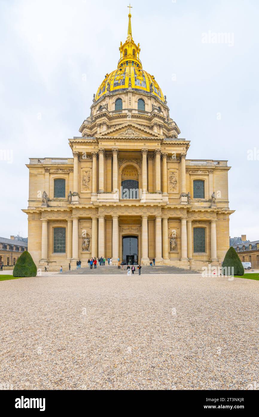 Les Invalides, or Hotel des Invalides. Complex of historical buildings ...
