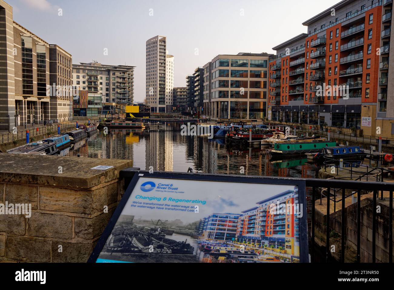 The regenerated Leeds Dock in Leeds City Centre, Yorkshire, England ...