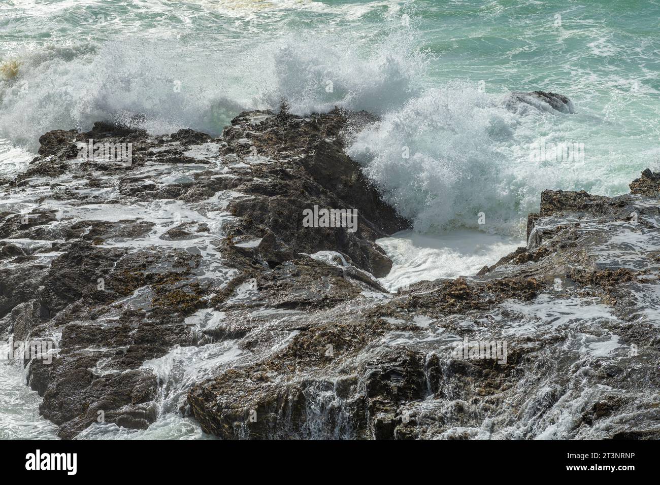 Large waves crush the coastline near Porto Covo, Portugal Stock Photo - Alamy