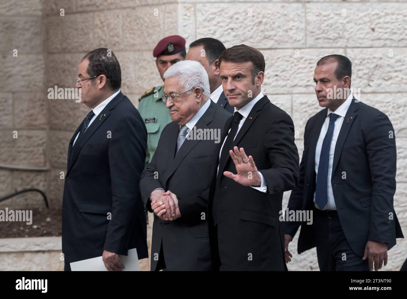 Ramallah, Palestine. 24th Oct, 2023. Meeting of French President ...
