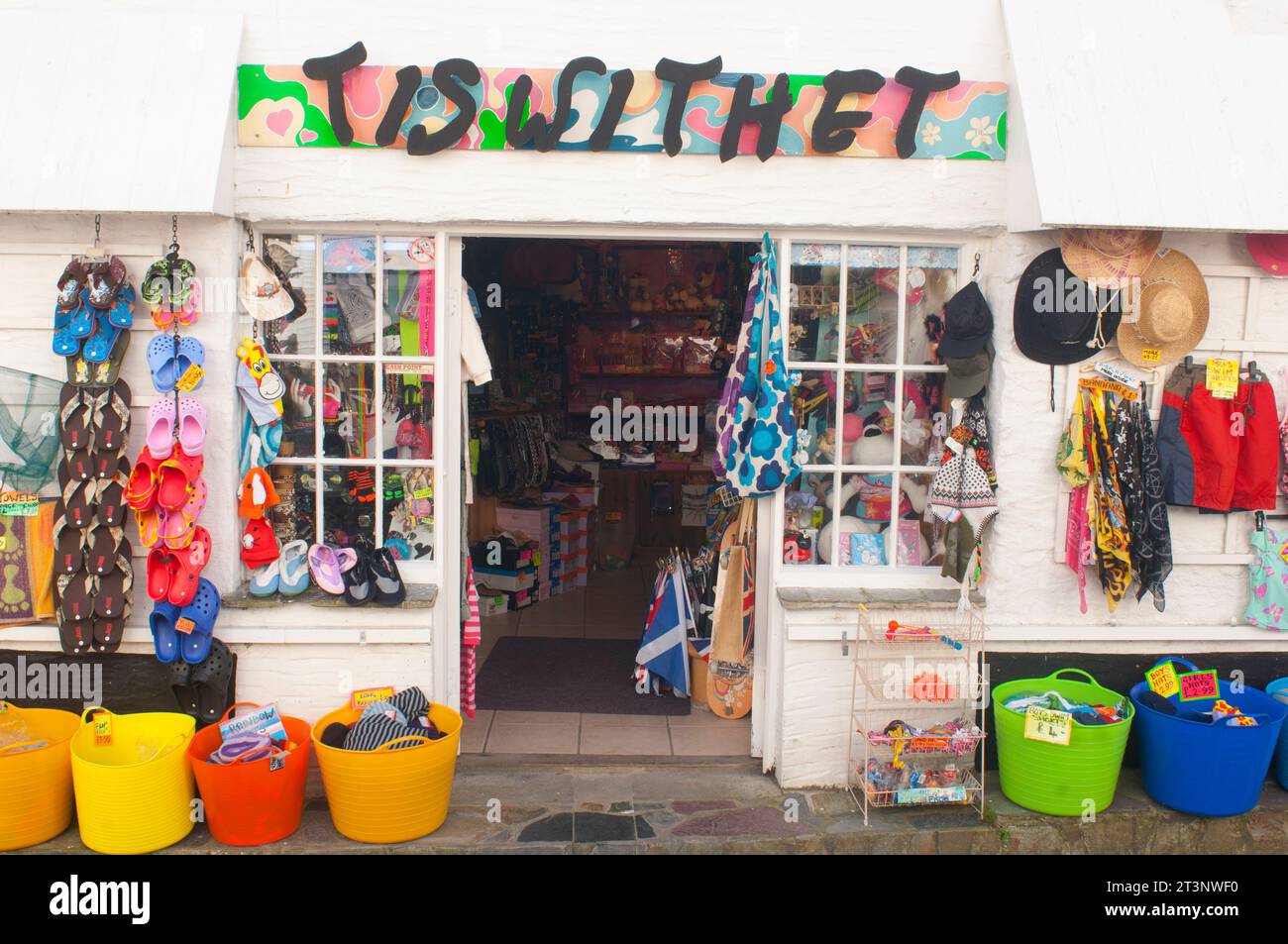 Colourful gift shop at Polperro, Cornwall, UK - John Gollop Stock Photo ...