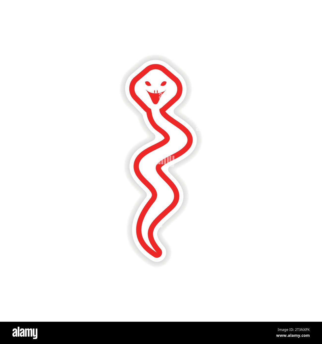 Paper sticker indian cobra on white background Vector Image Stock ...