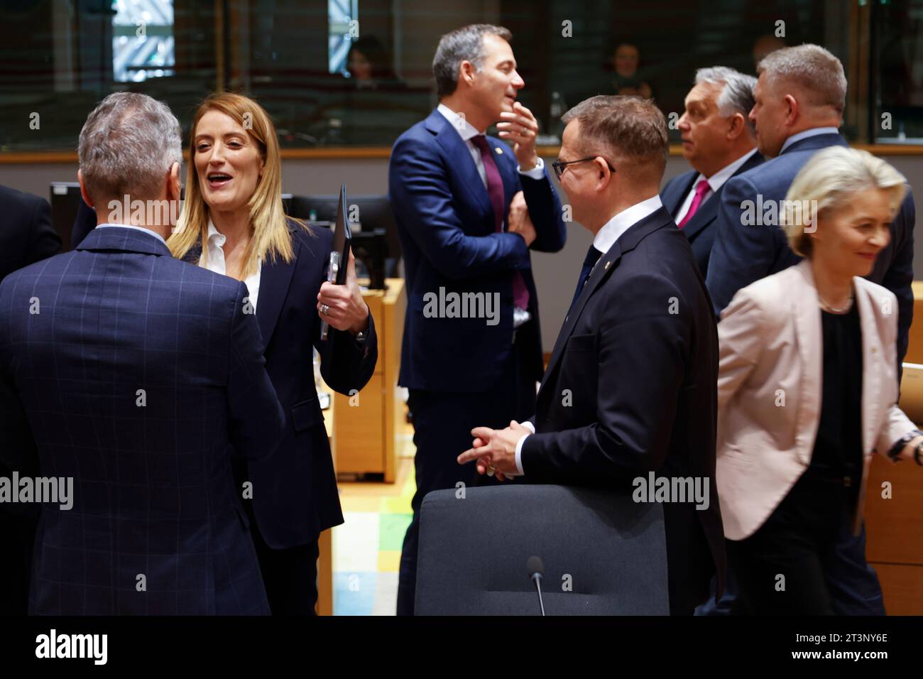 From left, Slovenia's Prime Minister Robert Golob, European Parliament ...