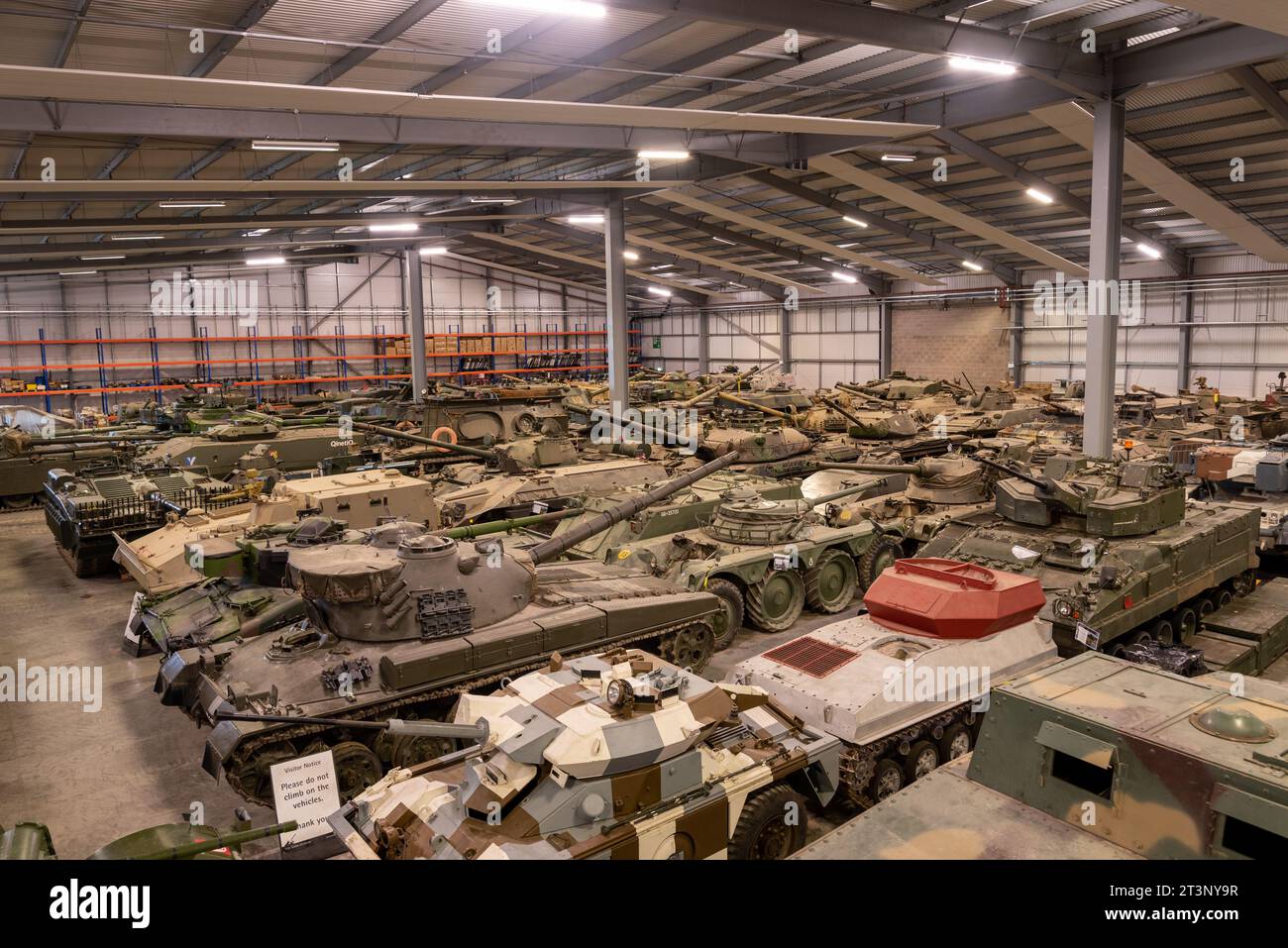 Inside of the vehicle conservation centre at Bovington tank museum in ...