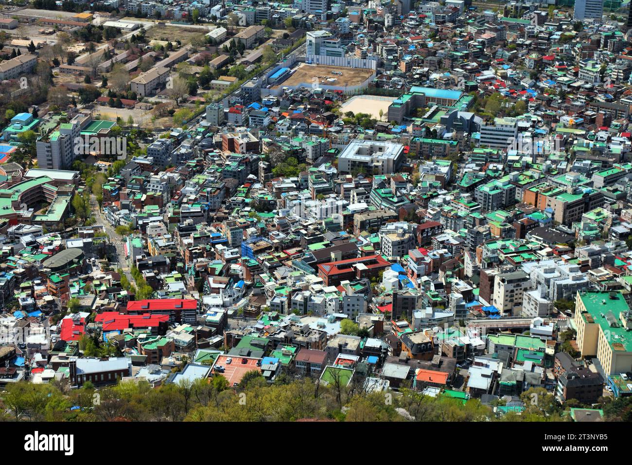 Seoul cityscape in South Korea. City landscape of Yongsan district ...