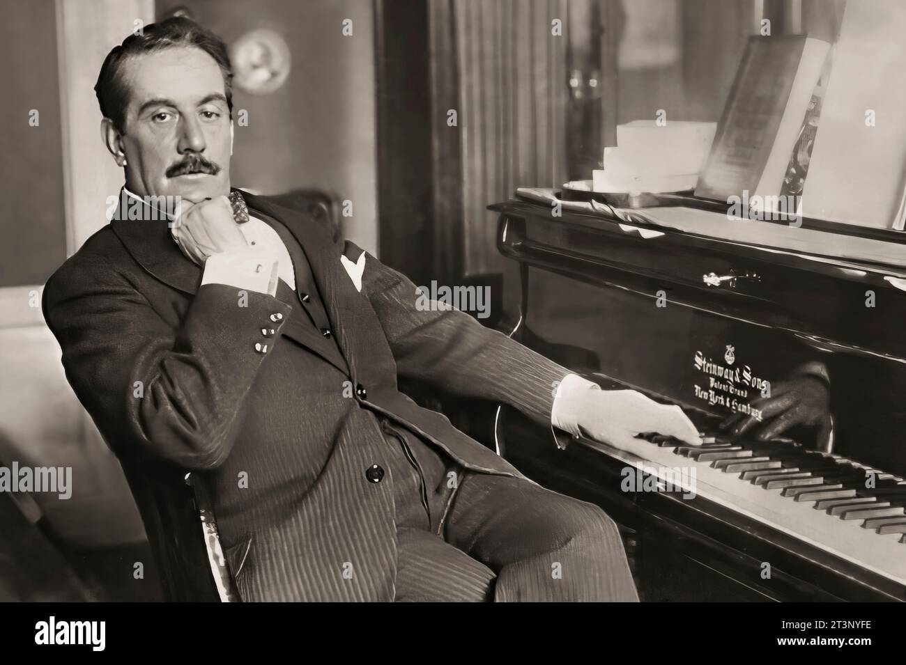 Giacomo Puccini, 1858 –1924, Italian composer, digitally edited ...