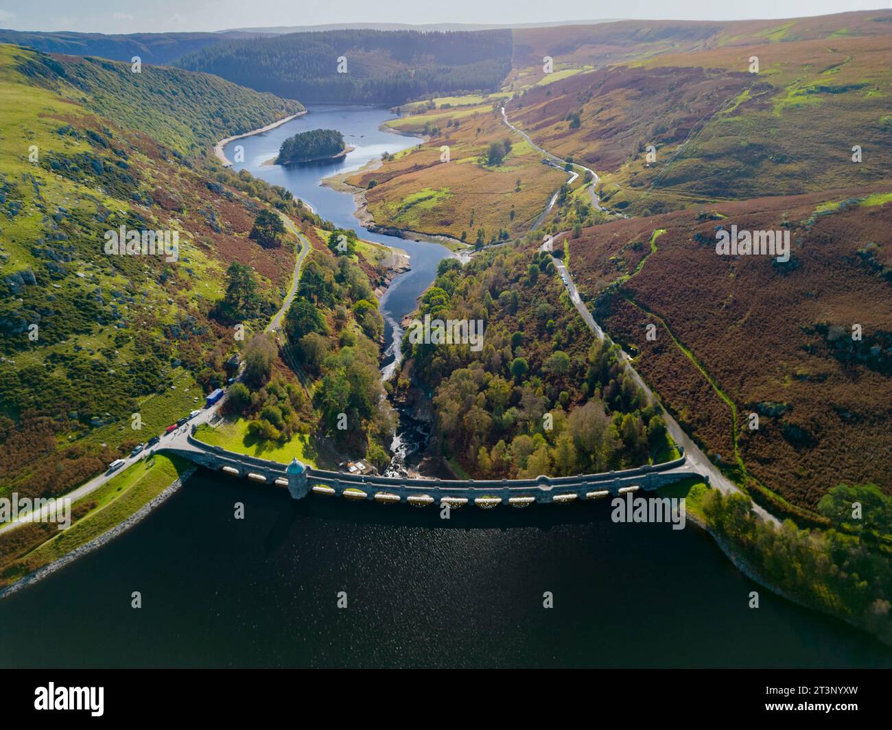 Aerial view of Elan Valley Stock Photo - Alamy