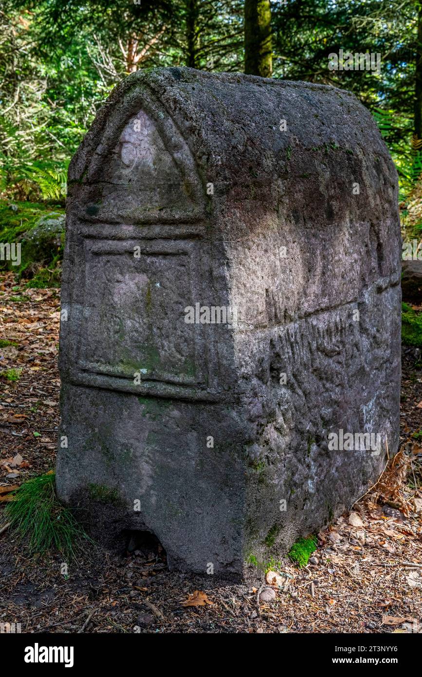 An upright funerary stele at the Celtic camp of La Bure a fortified ...