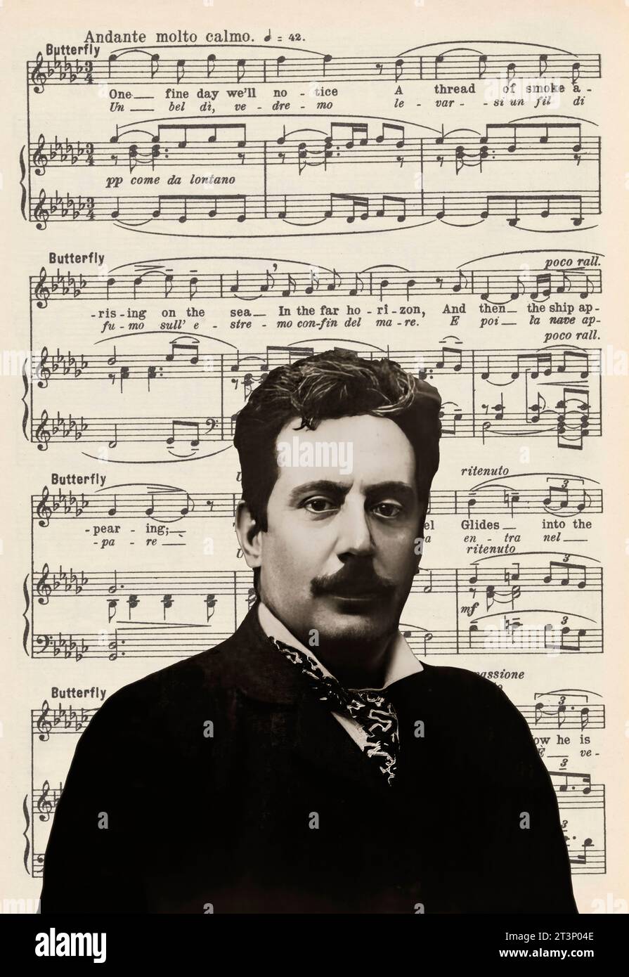 Giacomo Puccini, 1858 –1924, Italian composer, digitally edited ...