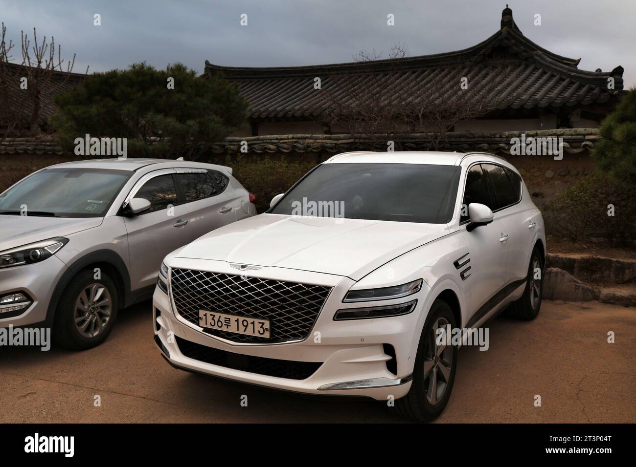 GYEONGJU, SOUTH KOREA - MARCH 26, 2023: Genesis GV80 executive luxury ...