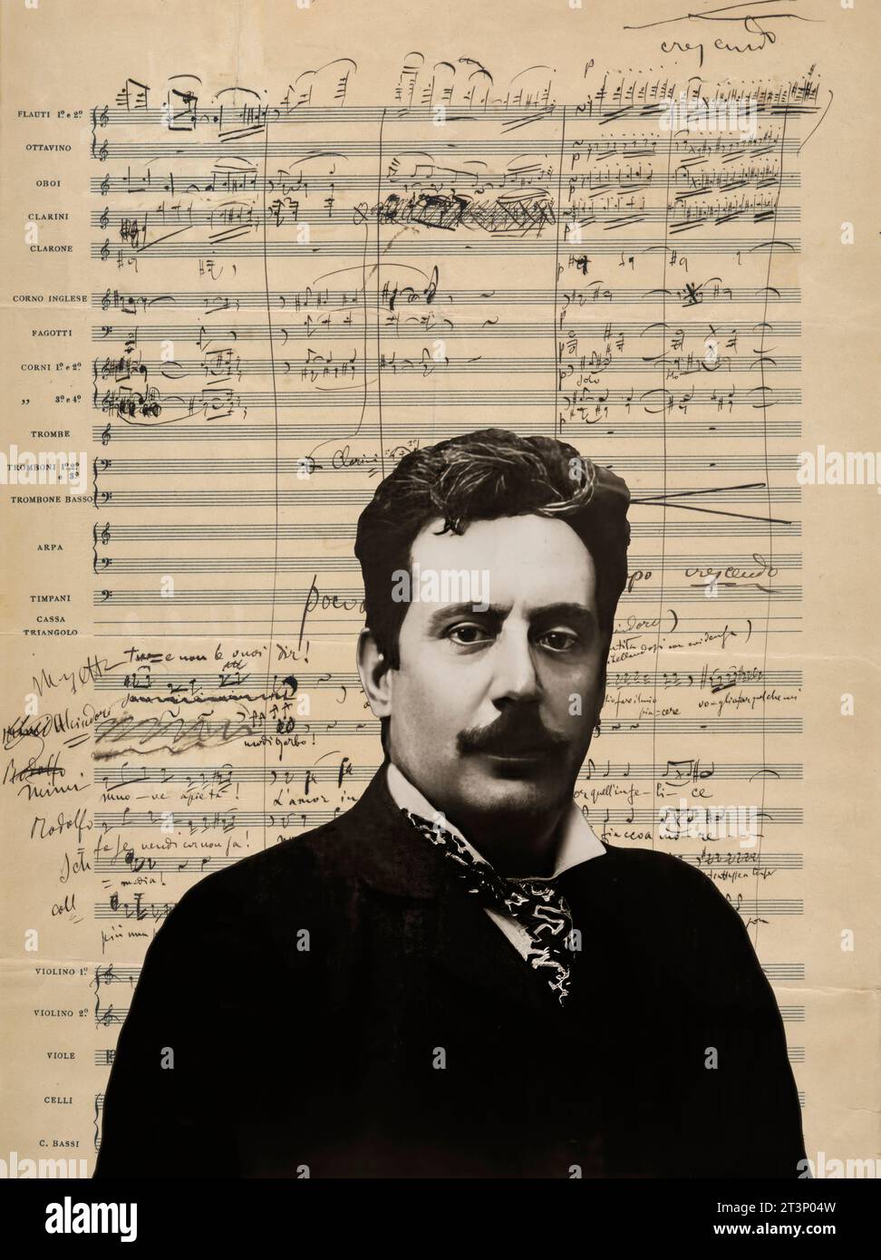 Giacomo Puccini, 1858 –1924, Italian composer, digitally edited ...