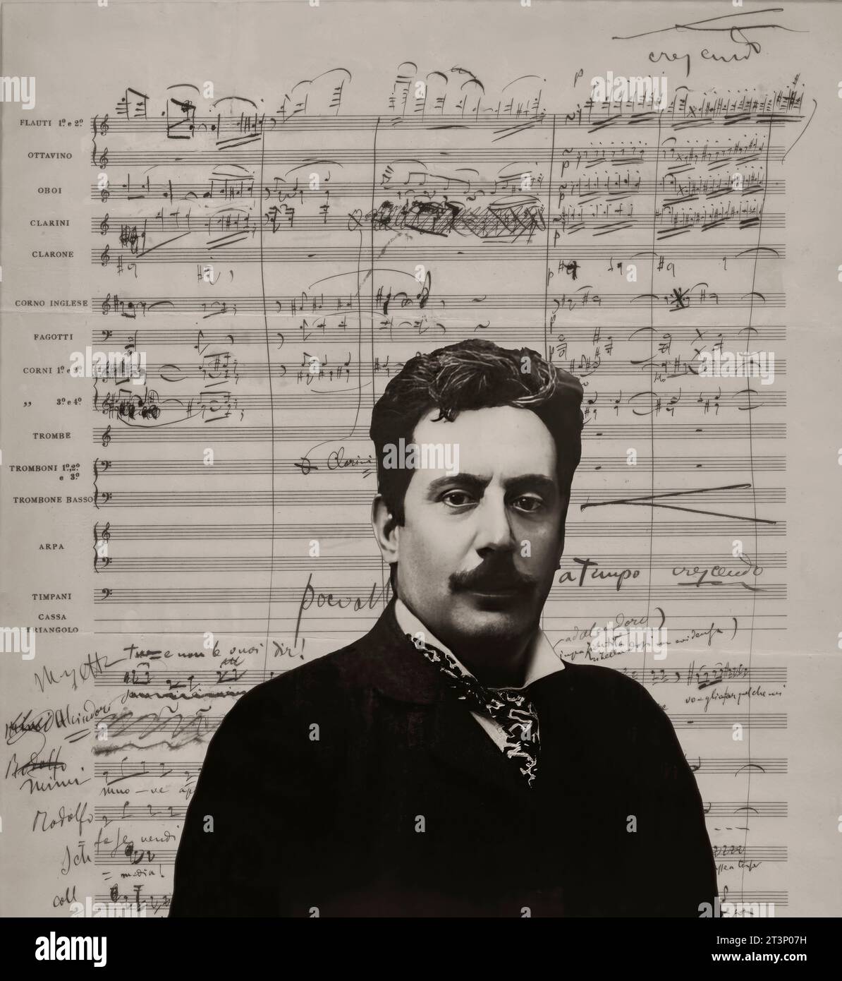 Giacomo Puccini, 1858 –1924, Italian composer, digitally edited ...